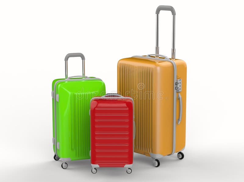 Green Hard Case Luggage Isolated on White Stock Photo - Image of packed ...