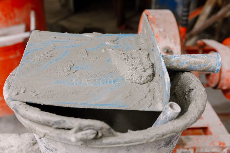 Hard Cement in a Little Bucket at Construction Site Stock Image - Image ...