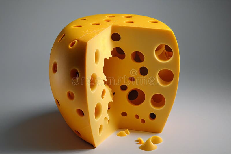 Hard Cheese with Holes. AI Generated Stock Illustration - Illustration ...