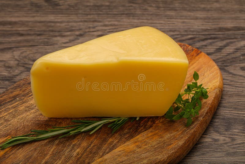 Hard Cheese Piece Served Rosemary Stock Photo - Image of board ...
