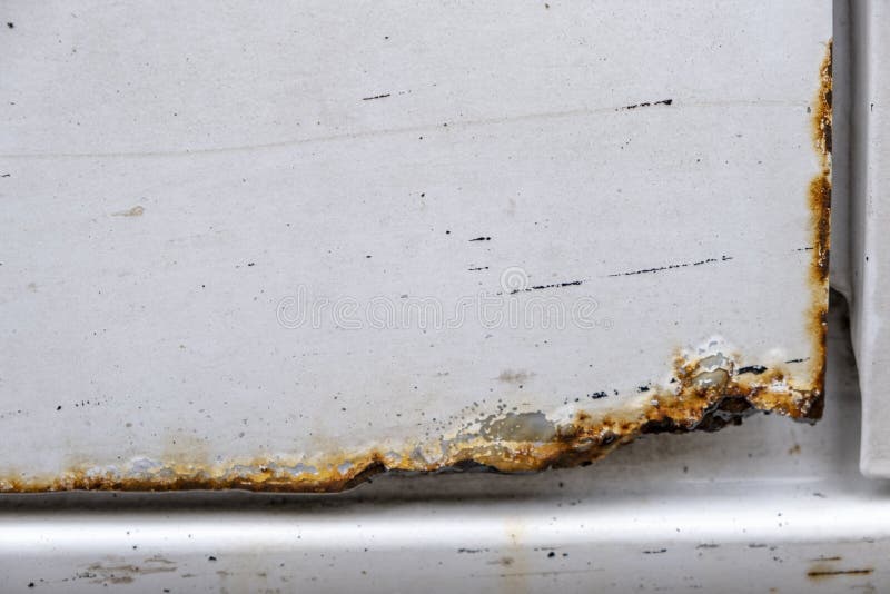 Hard Corrosion and Rust on the Body and Doors of the Car White Stock ...