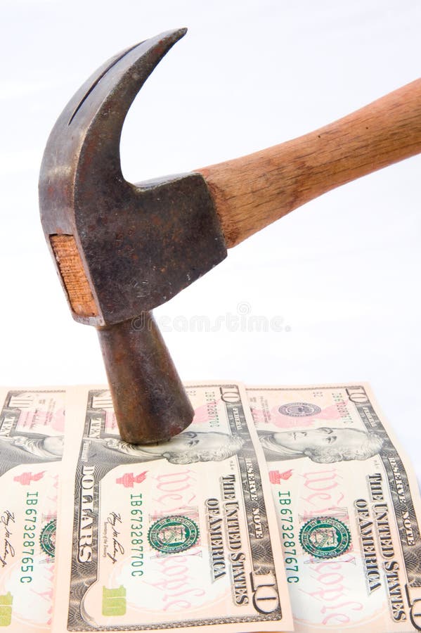 Hard currency: the Dollar. stock image. Image of hammer - 11710165