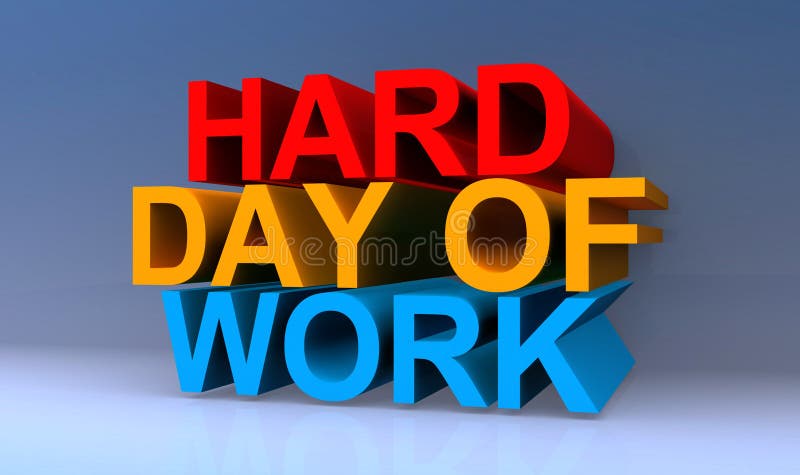 Hard day of work on blue stock illustration. Illustration of icon ...