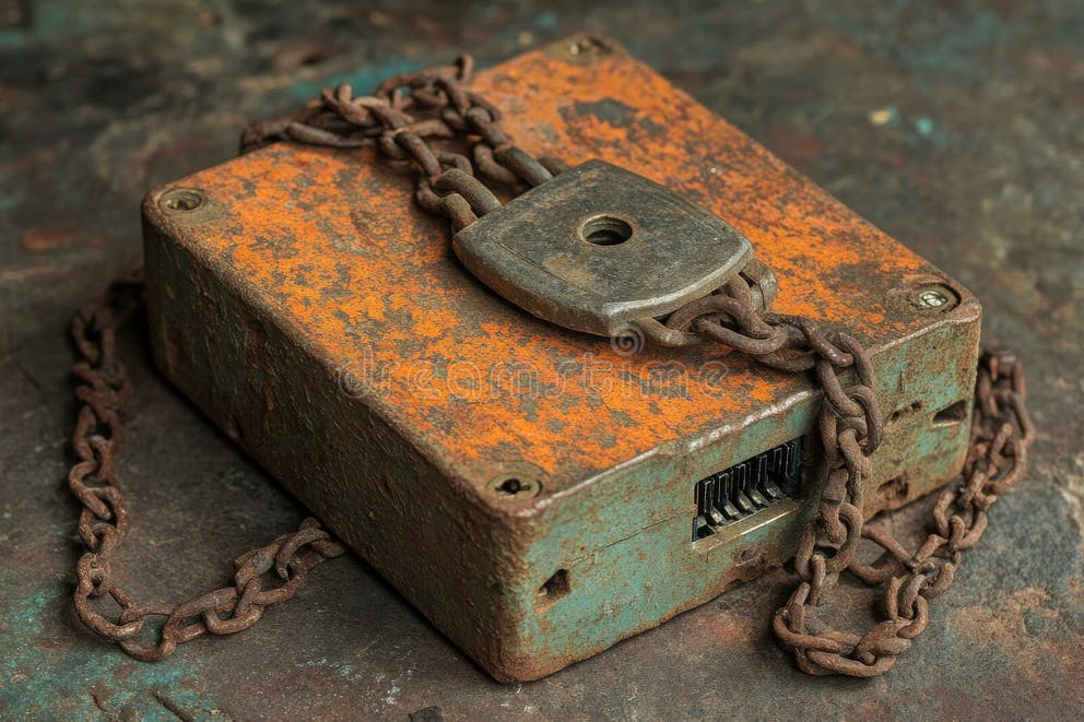 A Hard Disc Drive Locked with a Combination Padlock, Representing the ...