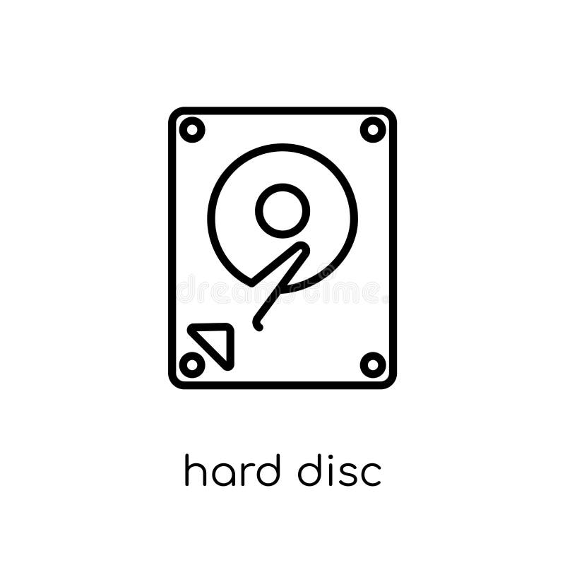 Hard Disc Icon. Trendy Modern Flat Linear Vector Hard Disc Icon Stock ...