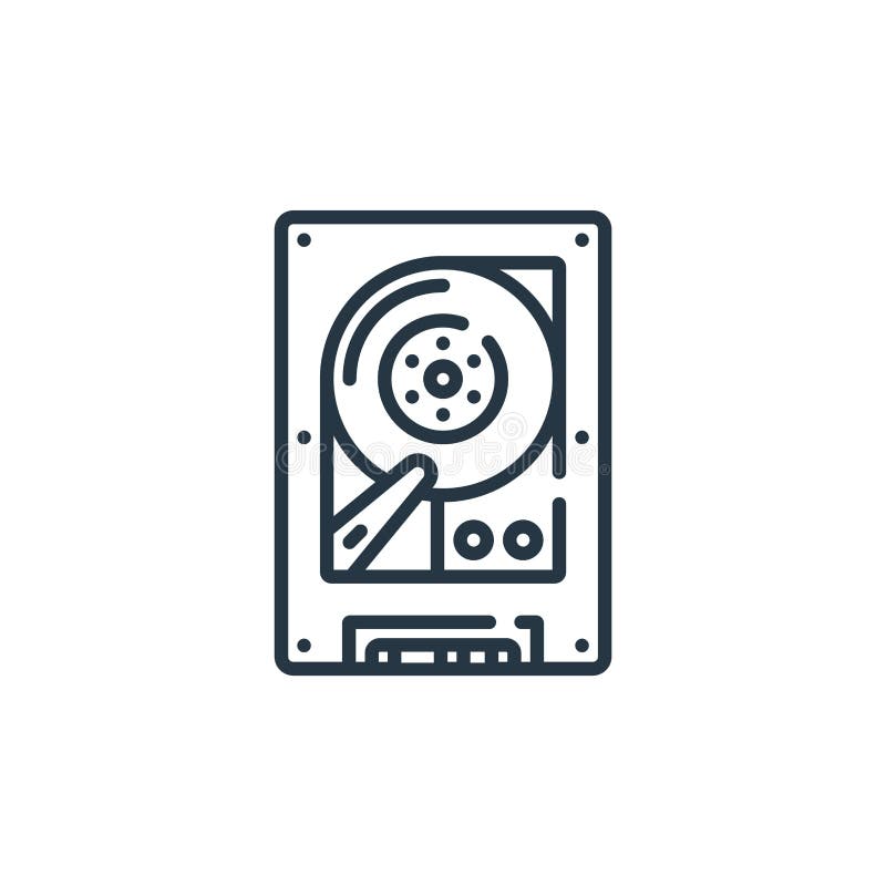 Hard Disc Icon Vector from Hardware Concept. Thin Line Illustration of ...