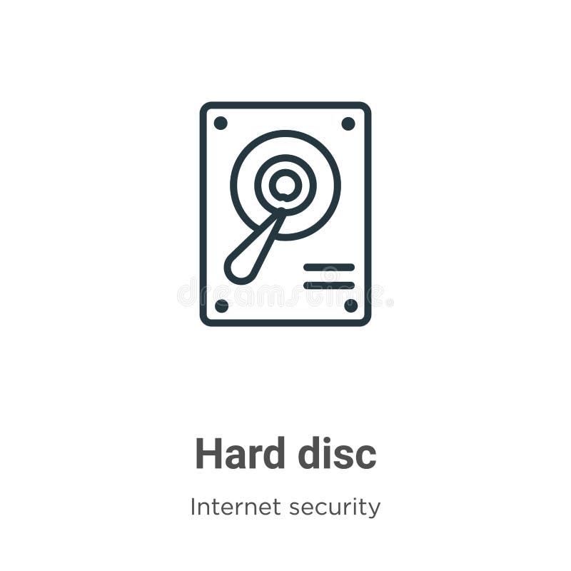 Hard Disc Outline Vector Icon. Thin Line Black Hard Disc Icon, Flat ...