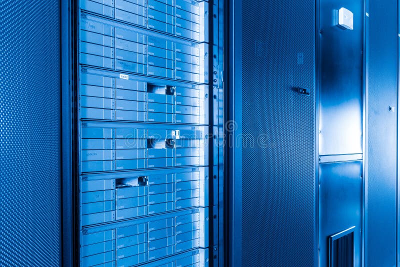 Hard Disk Array Inside Server Rack Stock Photo - Image of equipment ...
