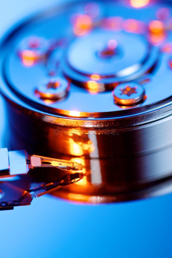 Hard disk close up stock image. Image of computing, data - 115781137