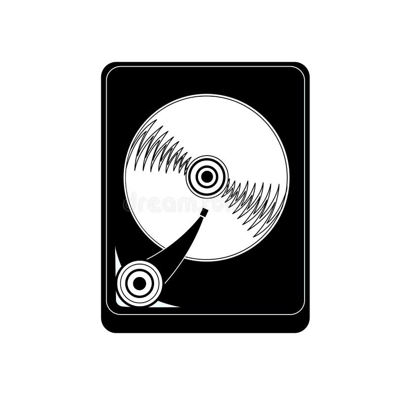The Hard Disk of the Computer is Black and White. Vector Stock Vector ...