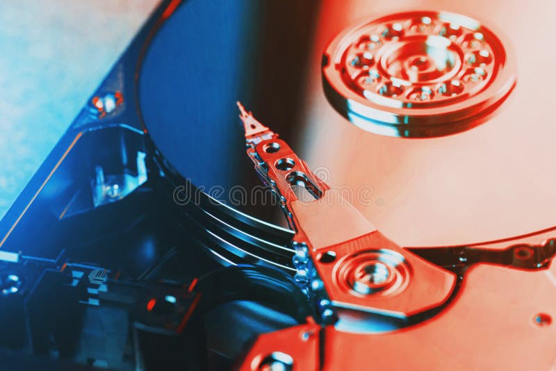 The Hard Disk from the Computer HDD is Red, with a Mirror Effect. the ...