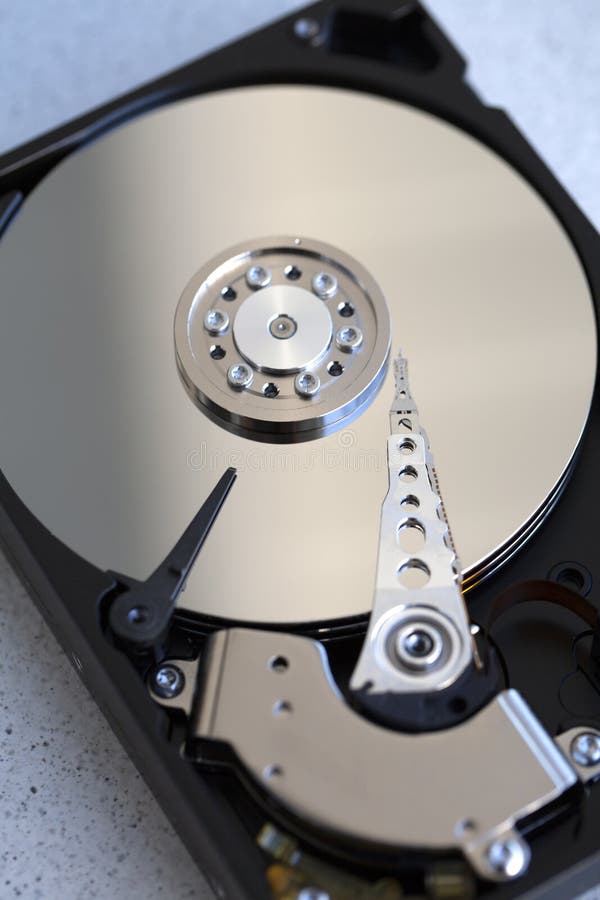 Hard Disk of a Computer Opened for Repair Stock Image - Image of ...