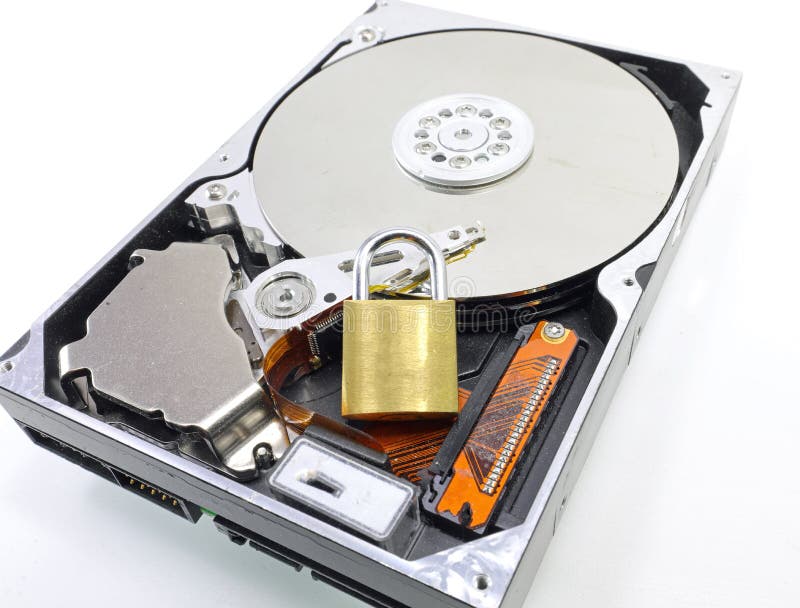 Hard Disk of a Computer with the Padlock Symbolizing the Encrypt Stock ...