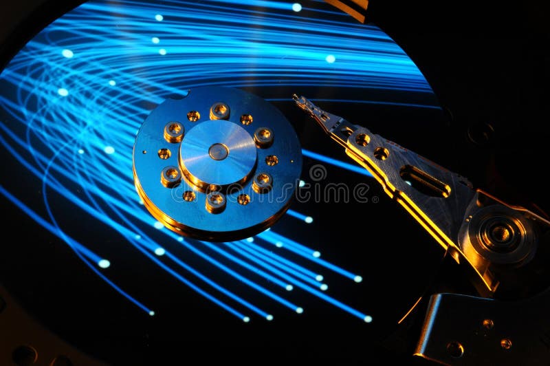Hard Disk Drive with Abstract Color Reflection. Stock Photo - Image of ...