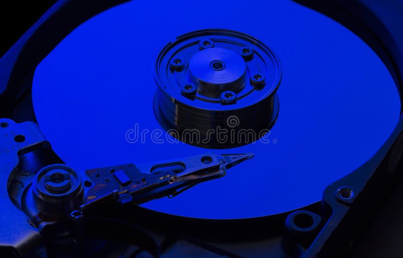 Hard disk drive Blue stock photo. Image of server, write - 61112744