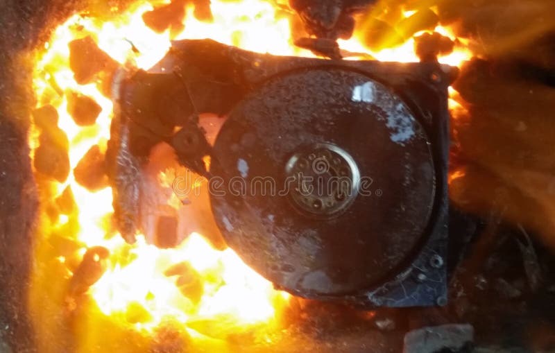 Hard Disk Drive Burnt in Fire Stock Photo - Image of flames, destroy ...