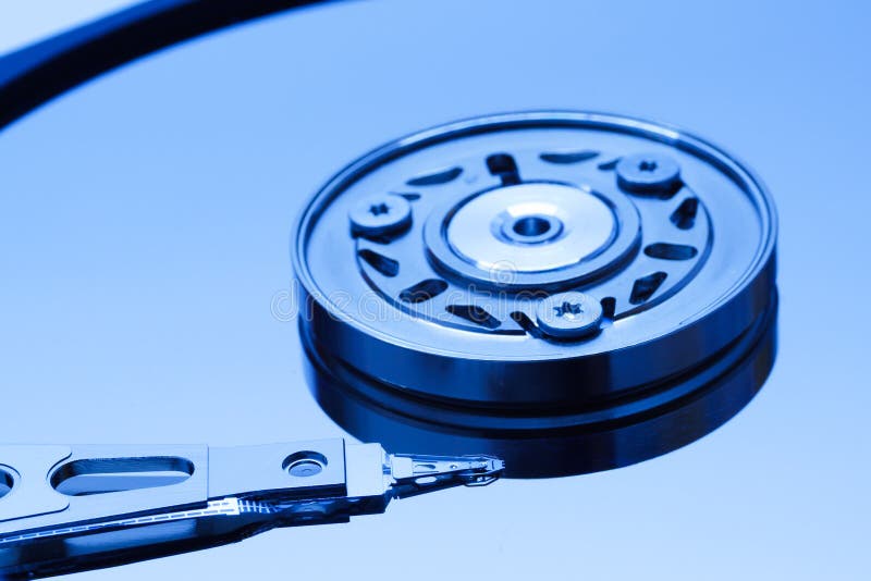 Hard disk drive close-up stock image. Image of device - 108537981