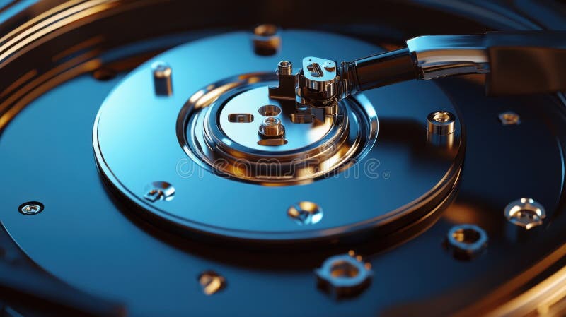 Hard Disk Drive Closeup Showing Data Reading and Writing Process Stock ... Hard Disk Drive Closeup Showing Data Reading and Writing Process Stock ...