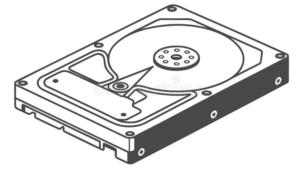 Hard Disk Drive, Computer Hardware and Digital Data, Vector Design Generative AI Stock Vector ...