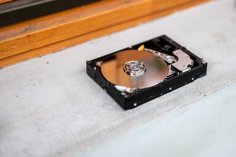 Hard Disk Drive on a Concrete Surface Stock Photo - Image of ...