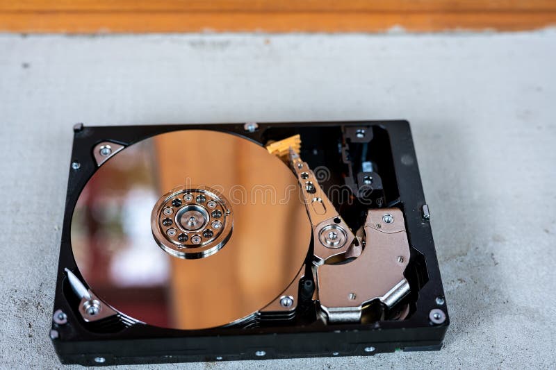Hard Disk Drive on a Concrete Surface Stock Image - Image of datum ...