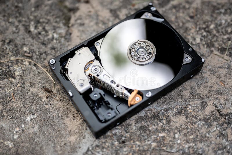 Hard Disk Drive on a Concrete Surface Stock Image - Image of drive ...