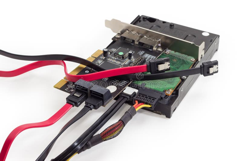 Hard Disk Drive with Disk Controller Card and Cables Stock Image ... Hard Disk Drive with Disk Controller Card and Cables Stock Image ...