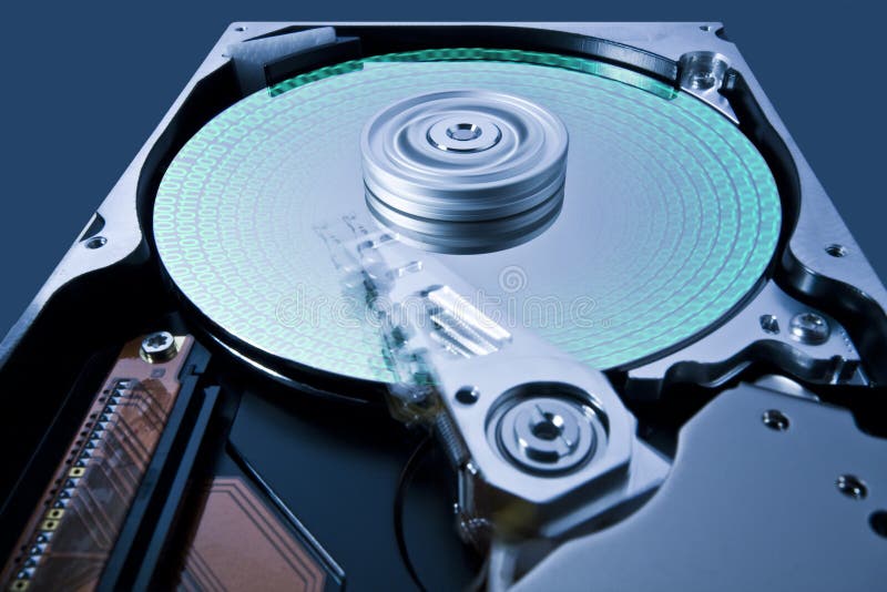 Hard Disk Drive with Data in Extreme Perspective Stock Photo - Image of ...