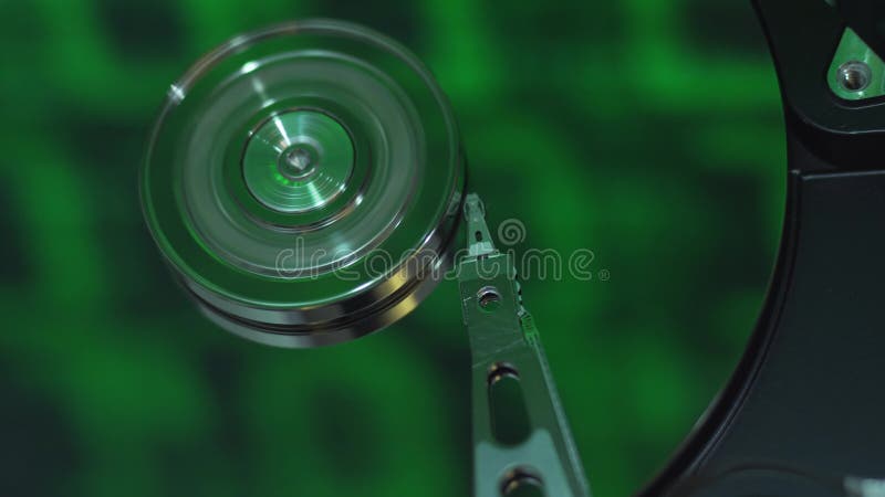 Hard Disk Drive, Matrix Screen in Reflection. Stock Footage - Video of ...