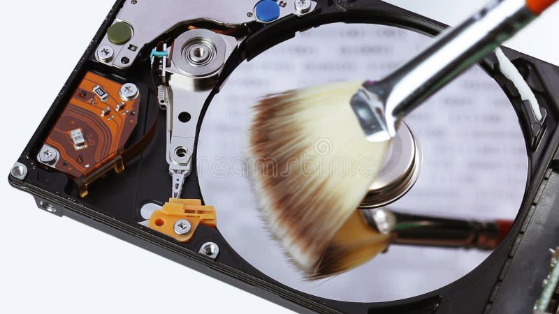 Hard Disk Drive (hdd) Cleaning with Brush Broom Stock Footage - Video ...