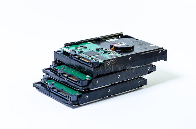 Hard Disk Drive HDD of Different Size Isolated on White Stock Image ...