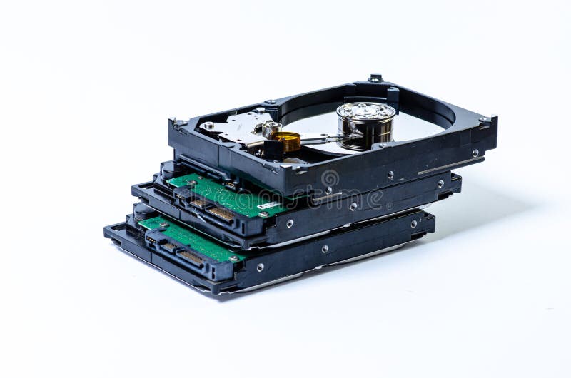 Hard Disk Drive HDD of Different Size Isolated on White Stock Photo ...