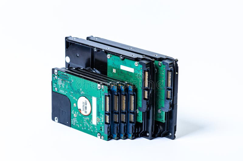 Hard Disk Drive HDD of Different Size Isolated on White Stock Photo ...