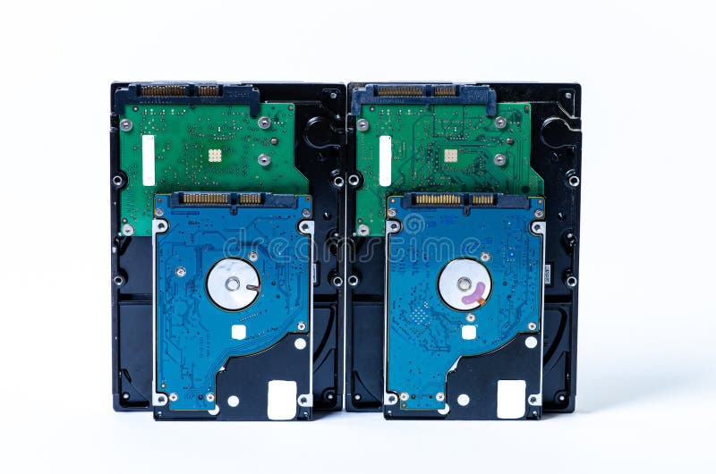 Hard Disk Drive HDD of Different Size Isolated on White Stock Photo ...