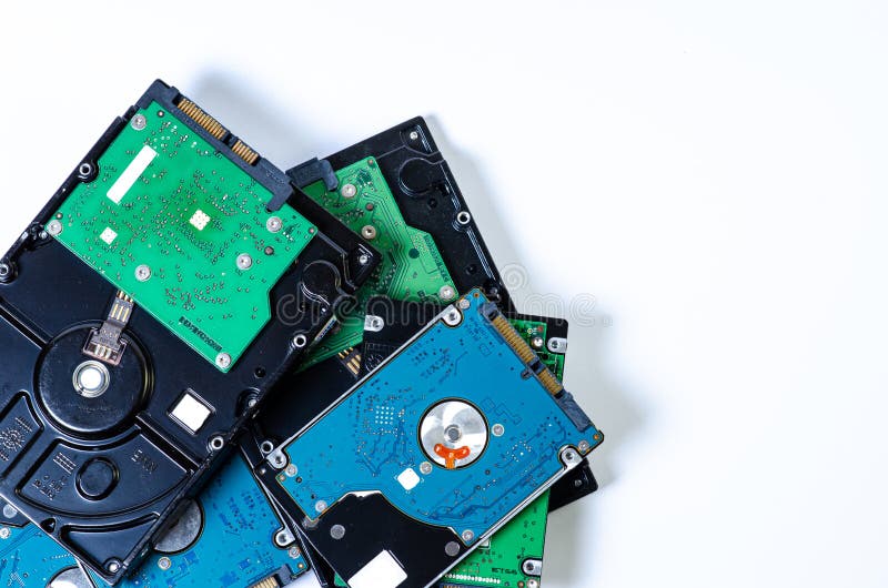 Hard Disk Drive HDD of Different Size Isolated on White Stock Image ...