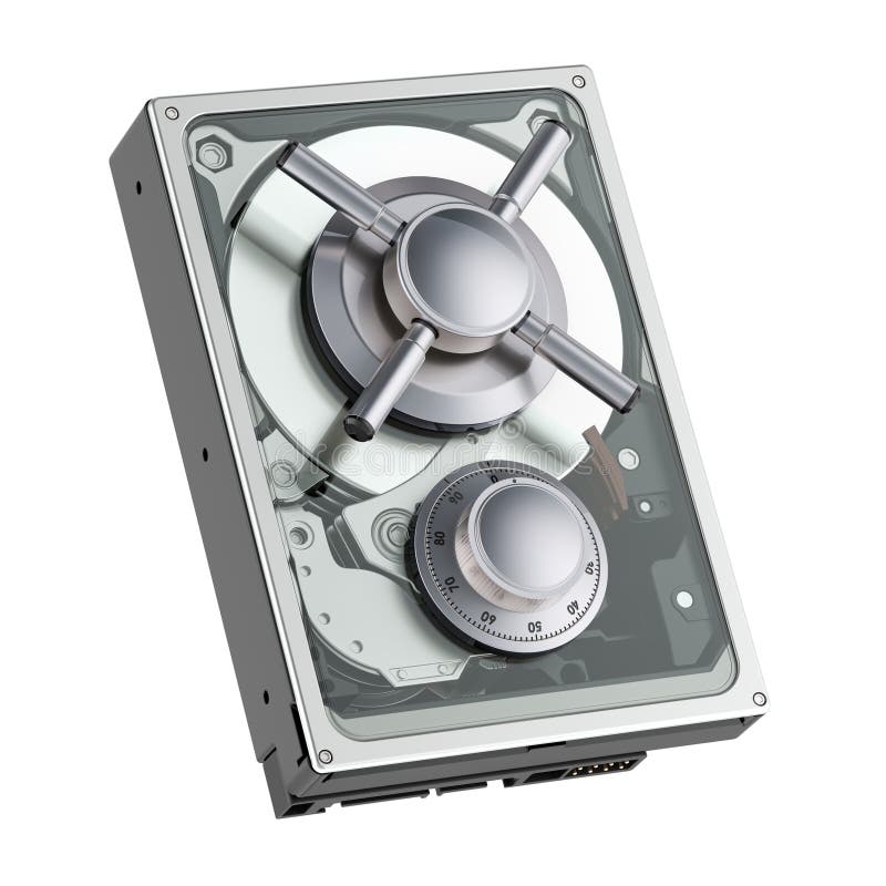 Hard Disk Drive HDD with Safe Combination Lock, 3D Rendering Stock ...