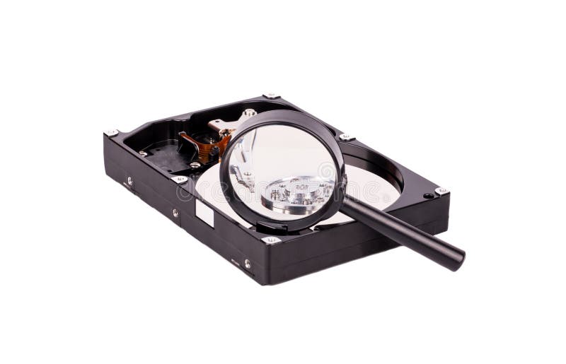 Hard disk drive (HDD) stock image. Image of magnifier - 64219025