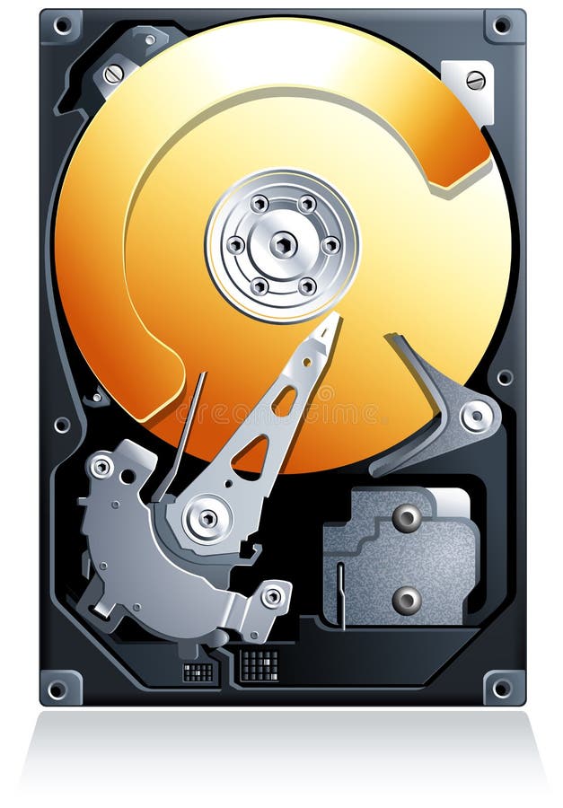 Hard disk drive (HDD) stock vector. Illustration of hardware - 19100382