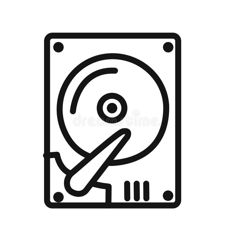 Hard Disk Drive Icon Linear Vector Graphics Sign Stock Illustration ...
