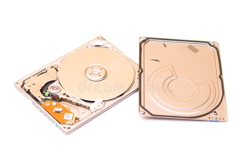 Hard Disk Drive and Compact Dics Isolated on White Stock Photo - Image ...