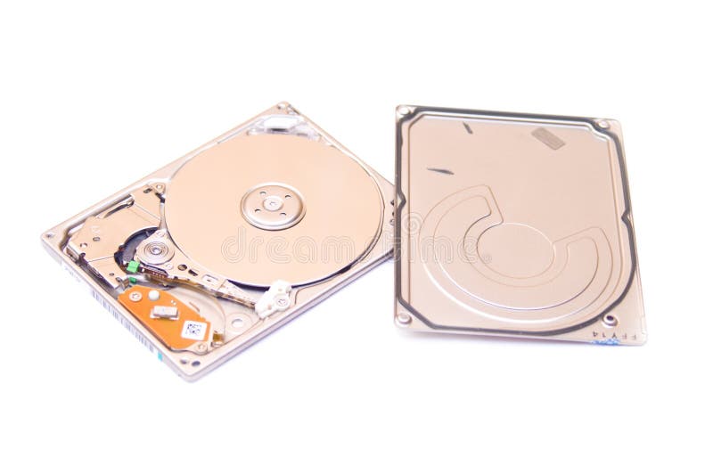 Hard Disk Drive and Compact Dics Isolated on White Stock Photo - Image ...