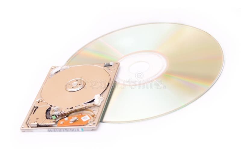 Hard Disk Drive and Compact Dics Isolated on White Stock Photo - Image ...