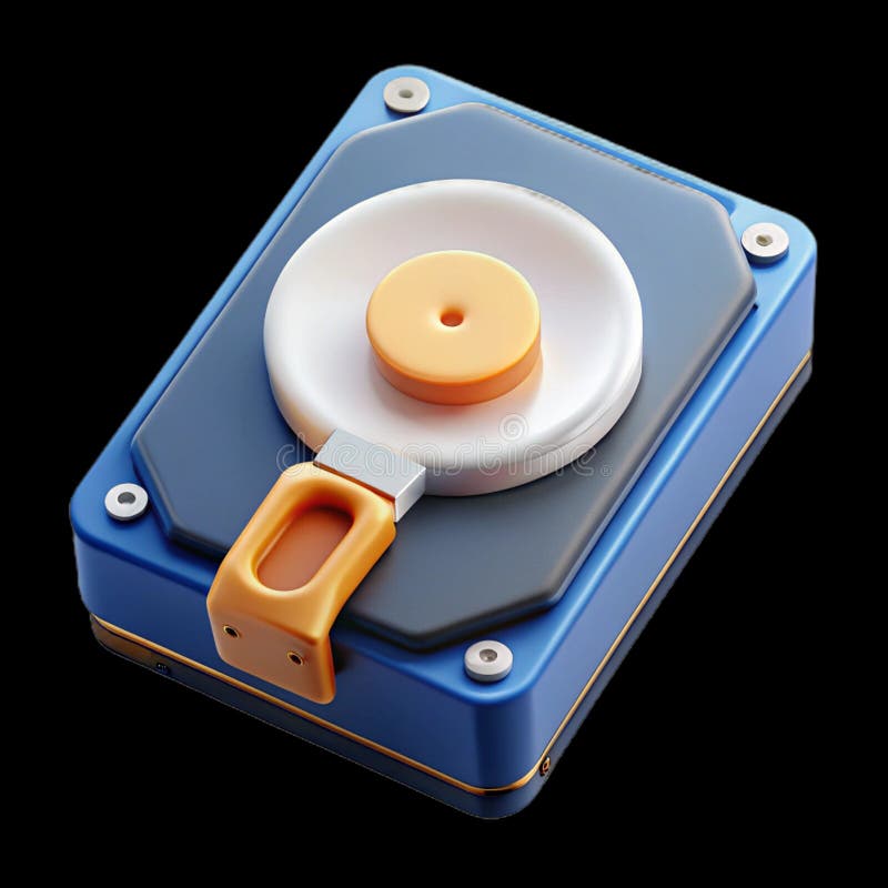 Hard Disk Drive Isolated on White Background Stock Illustration ...