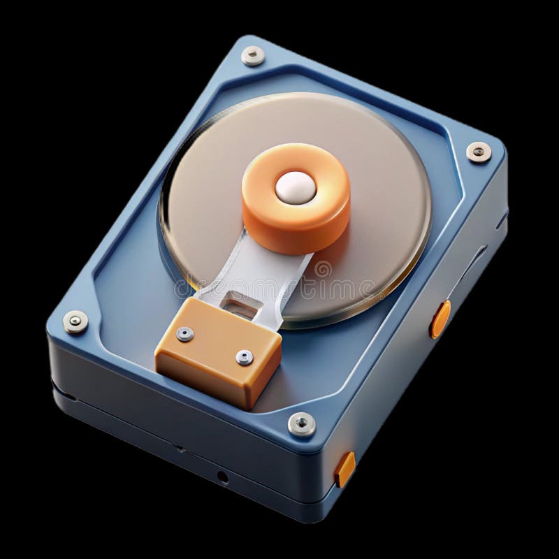 Hard Disk Drive Isolated on White Background Stock Illustration ...