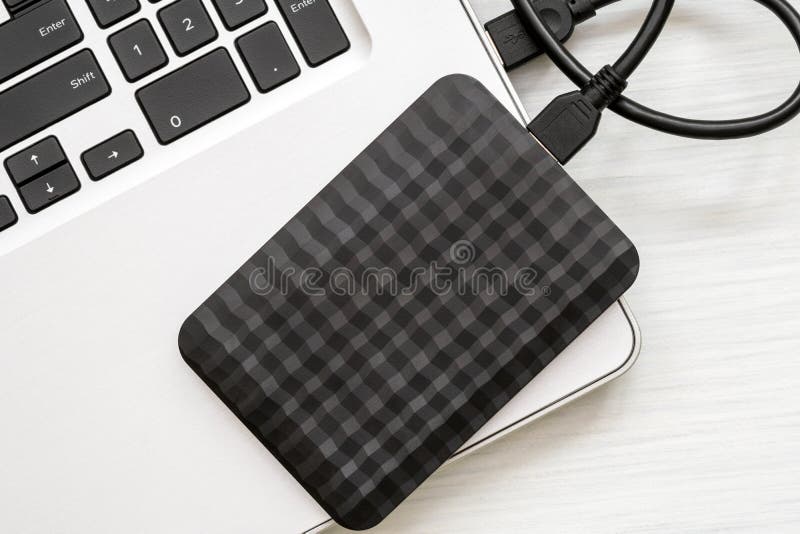 Hard Disk Drive on Laptop Keyboard Stock Image - Image of transfer ...
