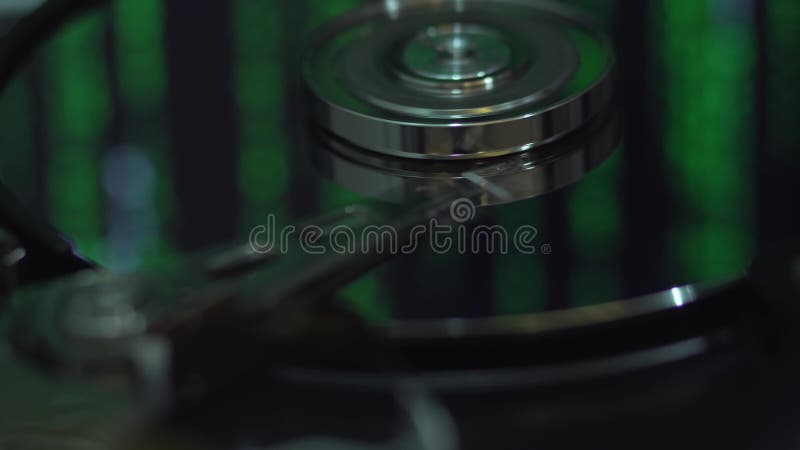Hard Disk Drive, Matrix Screen in Reflection. Stock Footage - Video of ...
