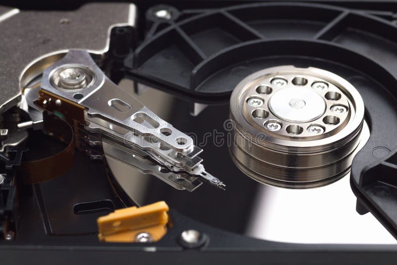 Hard disk drive open case stock photo. Image of closeup - 93014758