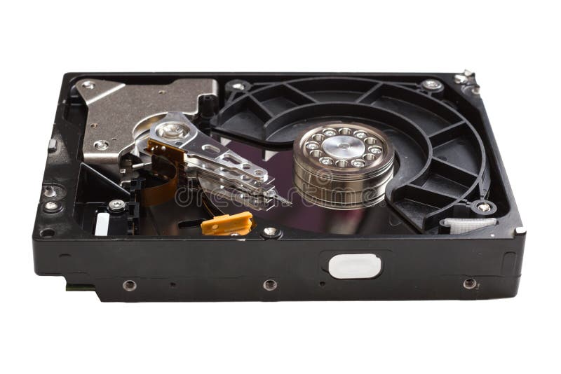 Hard Disk Drive Open Case Isolated on White Stock Image - Image of ...