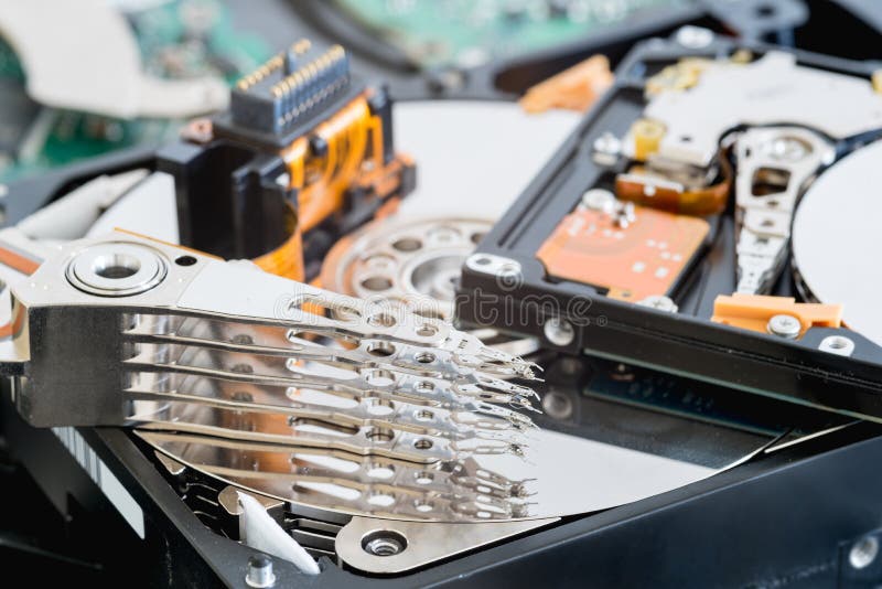 Parts of hard disk drive stock image. Image of fixed - 21224611