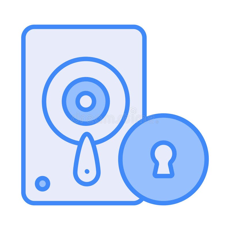Hard Disk Drive Security Icon, Data Protection, Security Concept Stock Vector - Illustration of ...